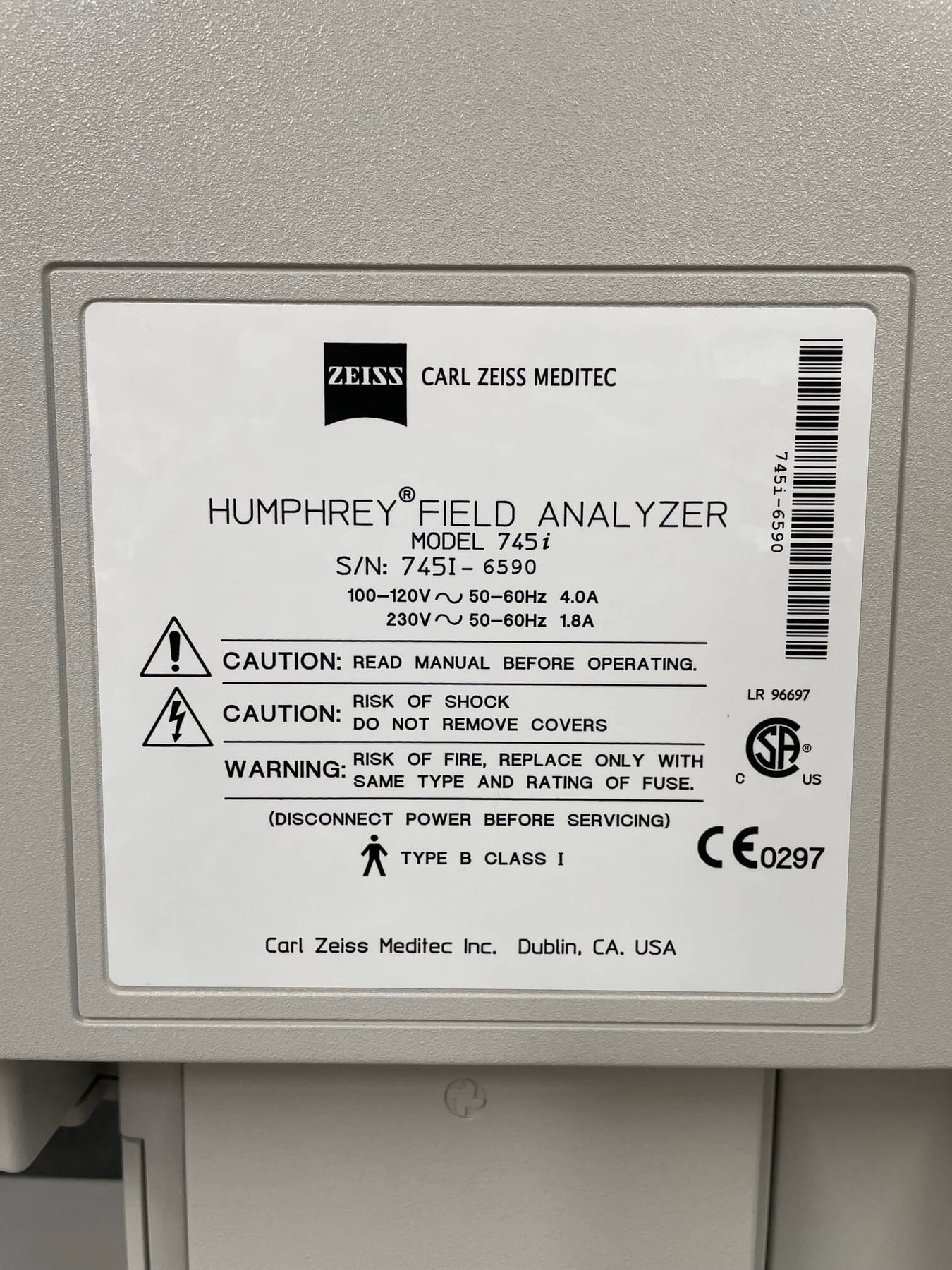 Zeiss HFA 745i Field Perimeter