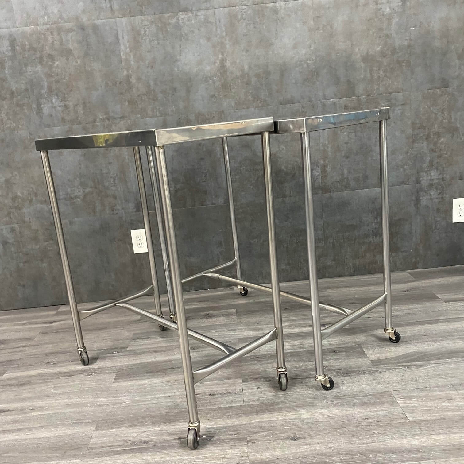 Stainless Steel Mobile Back Table w Removable Top