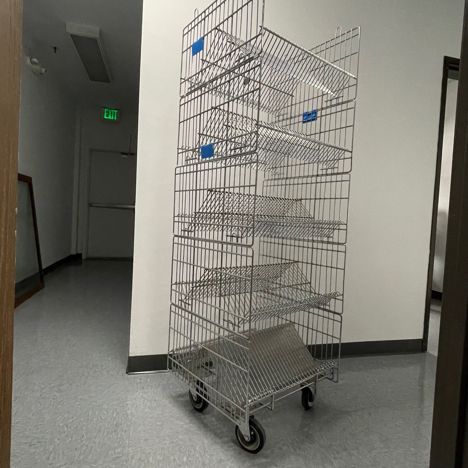 Double Sided Suture Cart with Slanted Shelving