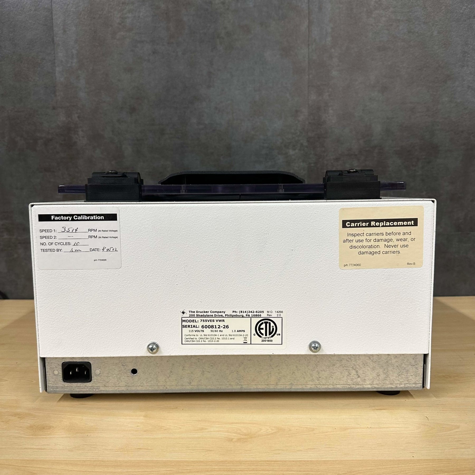 Drucker 755VES VWR Centrifuge