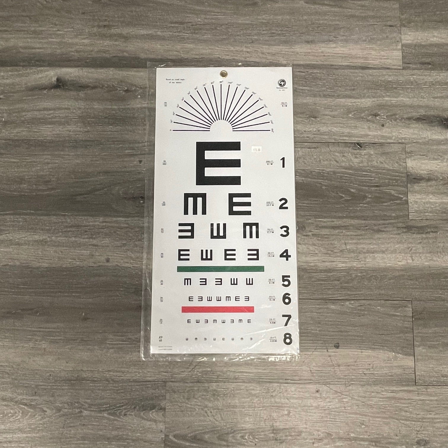 Illiterate E Plastic Eye Chart