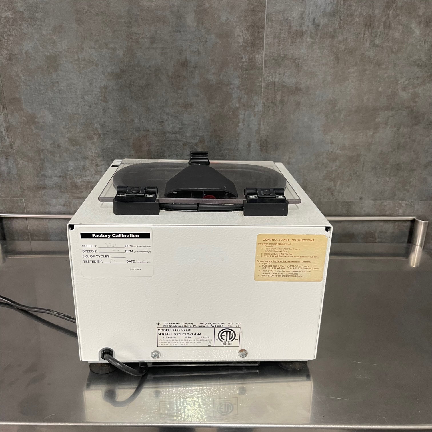Drucker 642E Quest Centrifuge