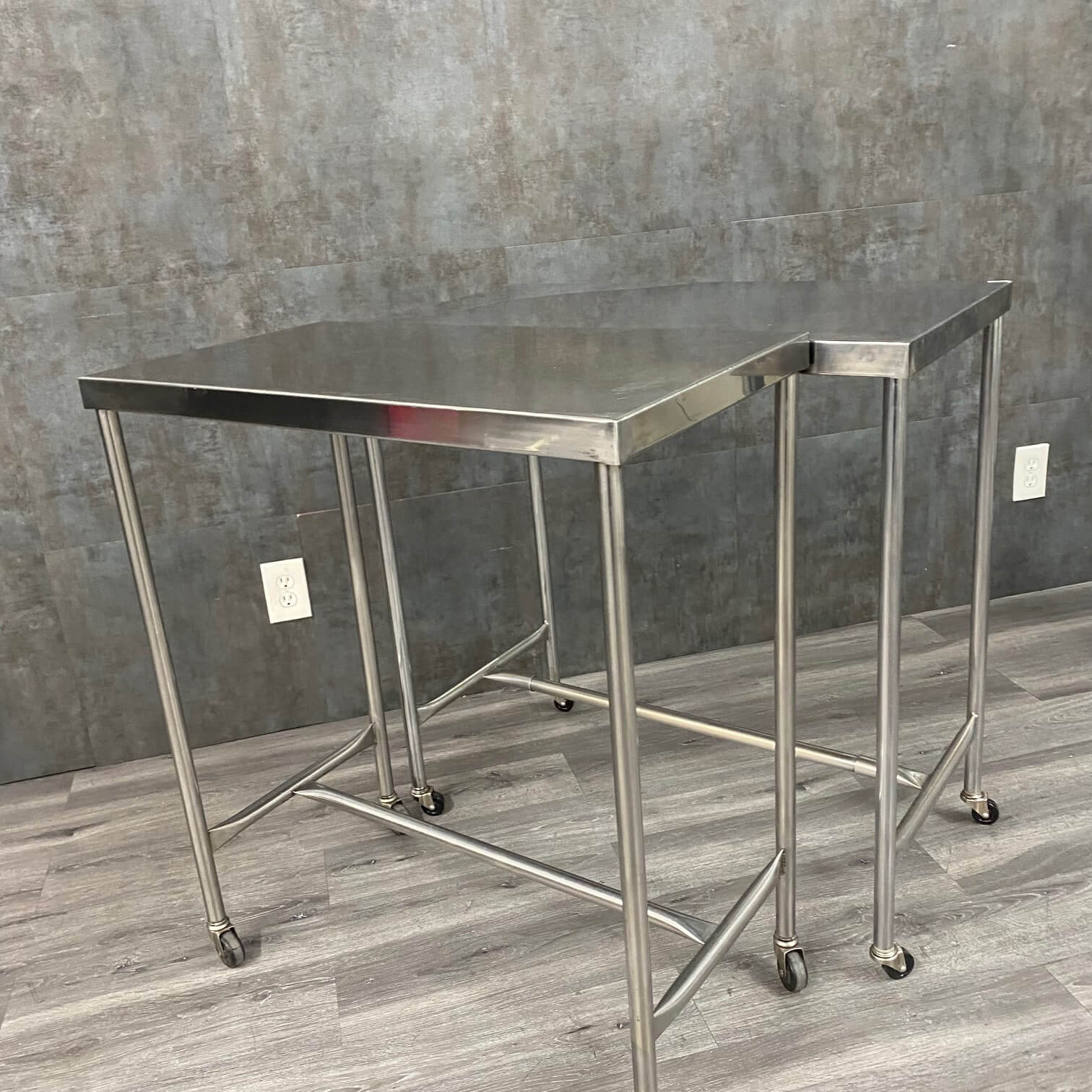 Stainless Steel Mobile Back Table w Removable Top