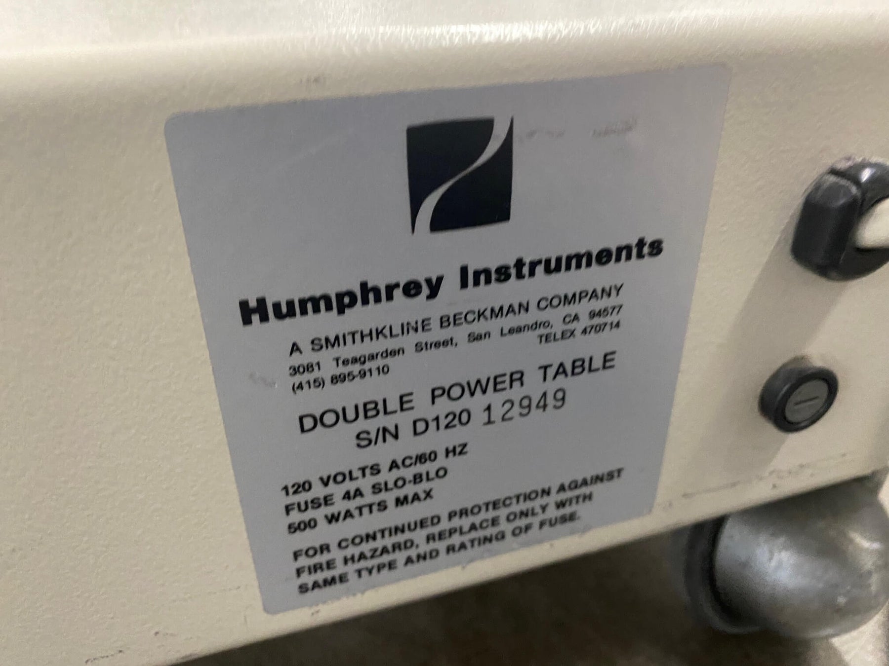 Zeiss Humphrey Double Power Instrument Table